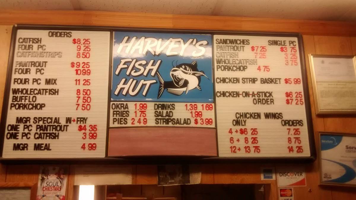 Menu at Harveys Fish Hut restaurant, Pearl