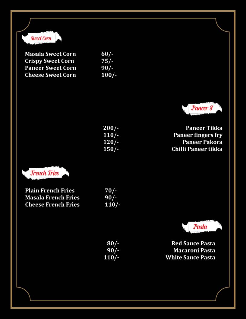 Menu at Heaven Cafe & Hotel (Cafe Hideout), Phulera