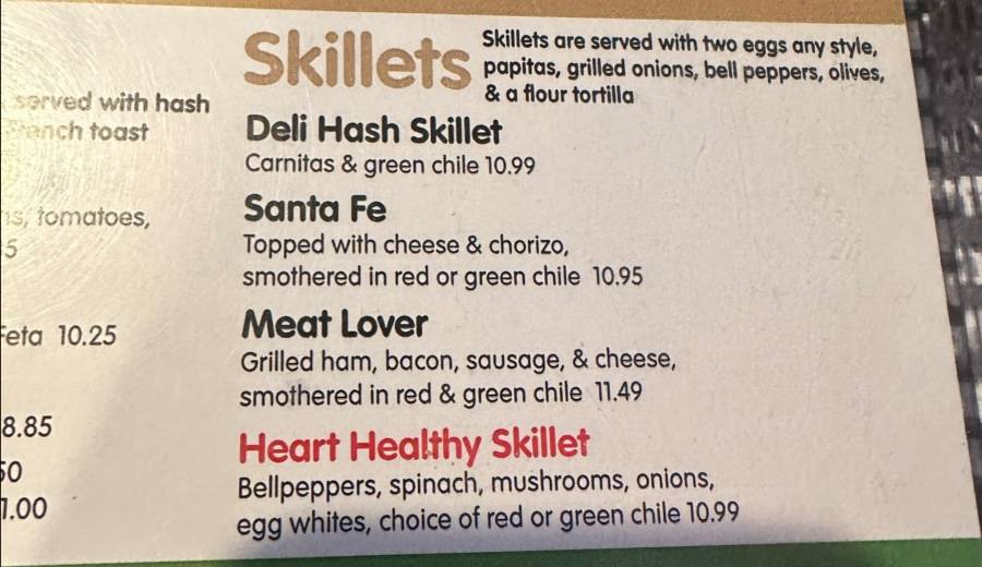 Menu at Hello Deli restaurant, Albuquerque, 7600 Jefferson St NE