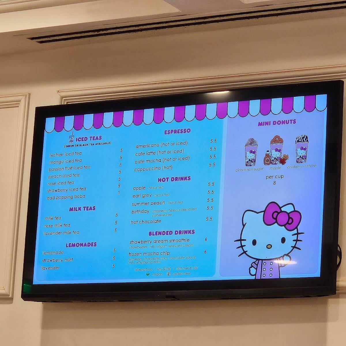 Menu at Hello Kitty Café cafe, Irvine