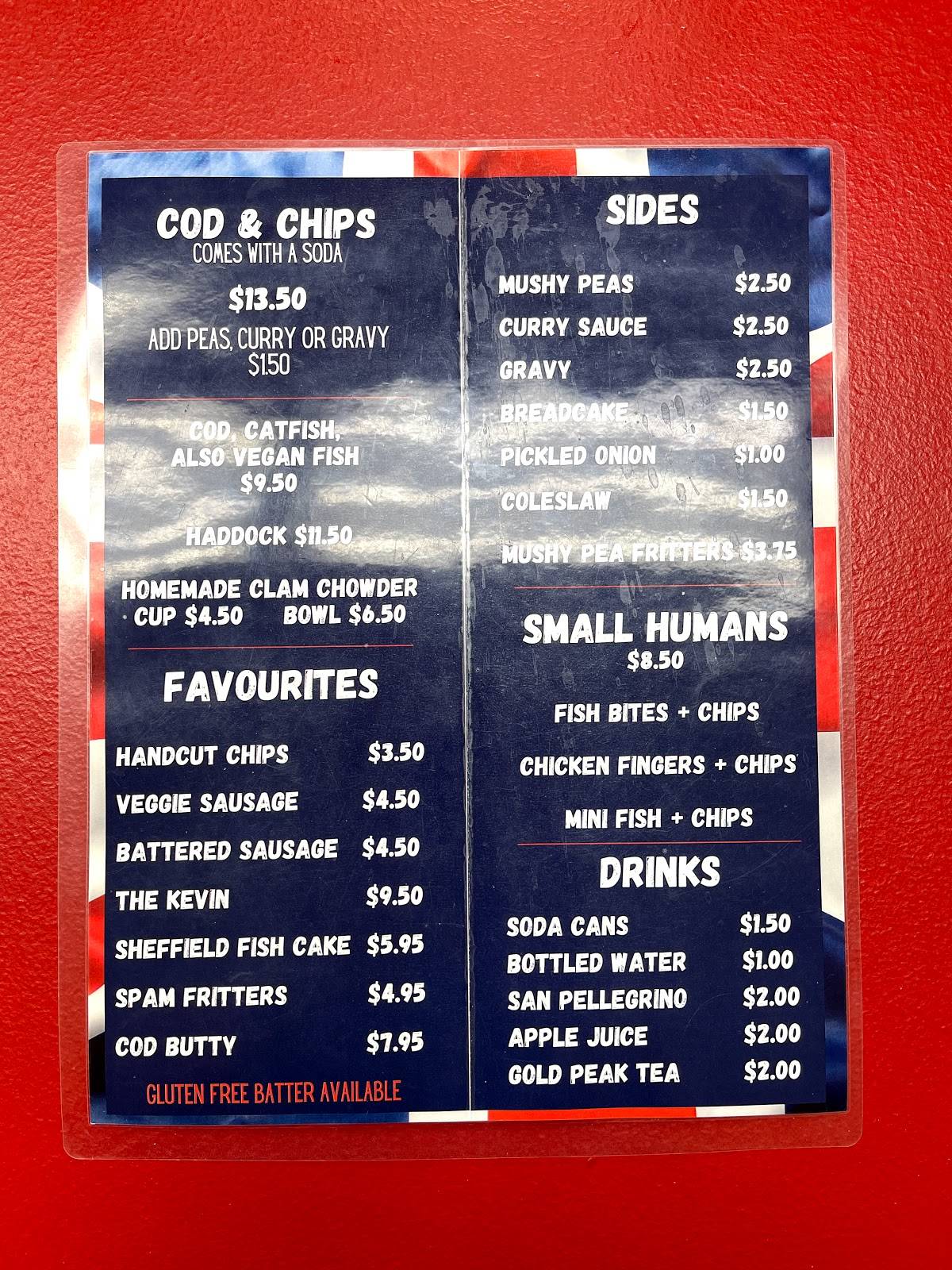 Menu at The Codfather restaurant, Henderson