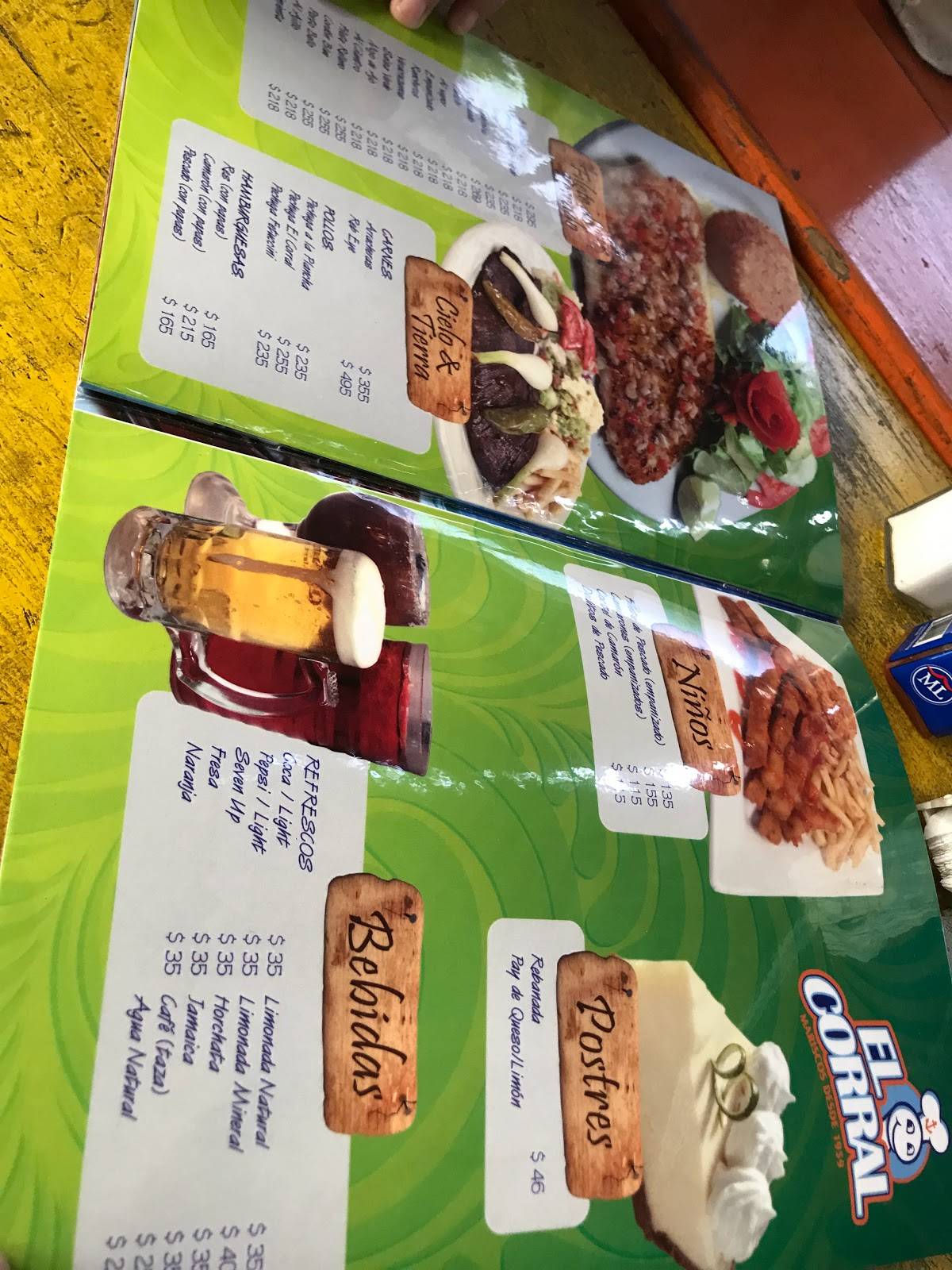 Carta de El Corral Restaurante, Hermosillo, Avenida Puebla 43 Entre ...