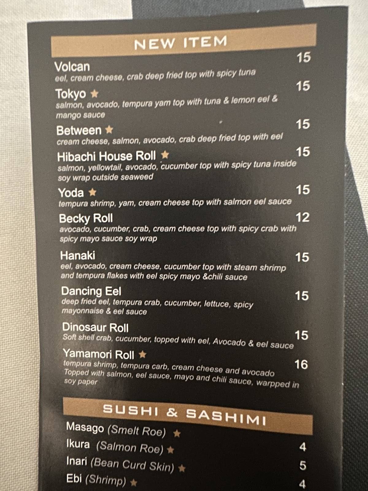 Menu at Hibachi House Sushi Bar, Kingsburg
