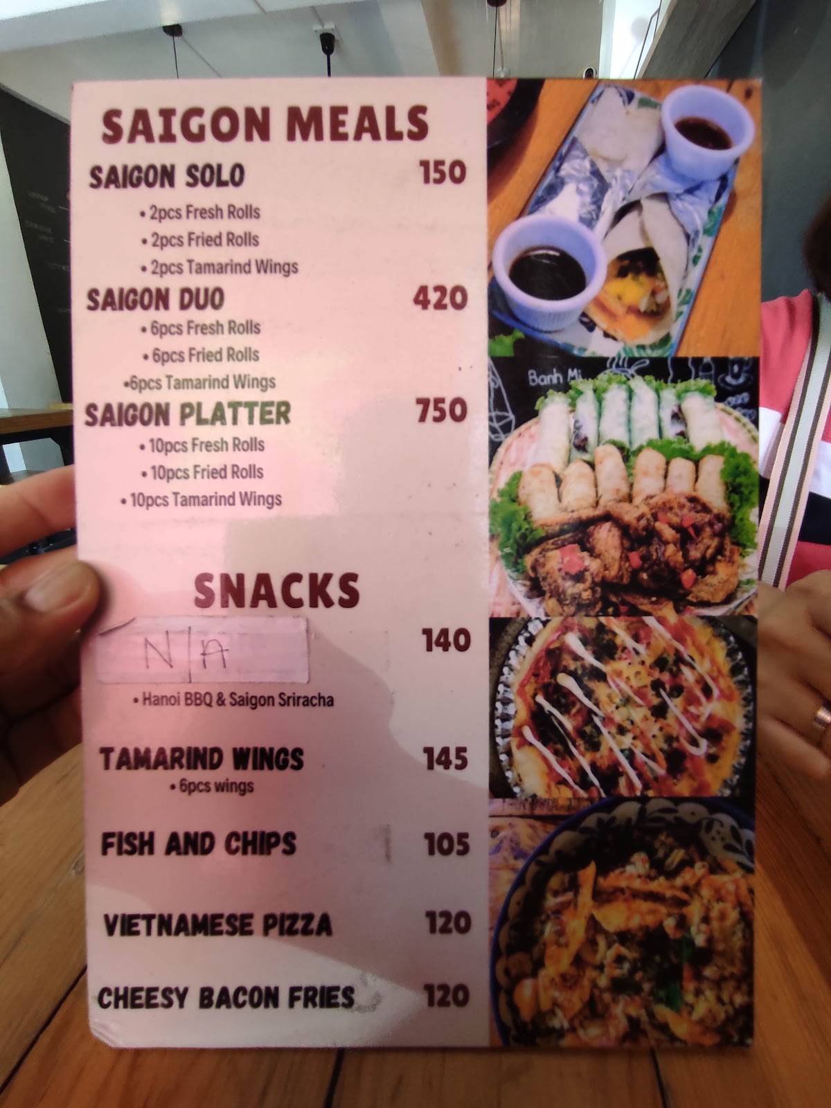 Menu at Hidden Vietnam Trece Martires City restaurant, Trece Martires