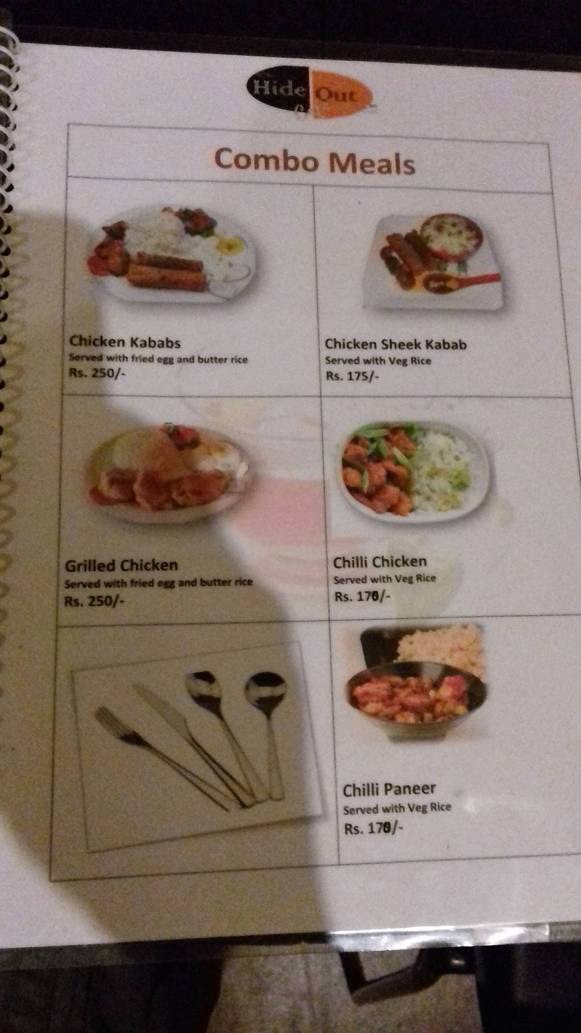 Menu at Hide-Out Cafe, Kolkata, 205/b