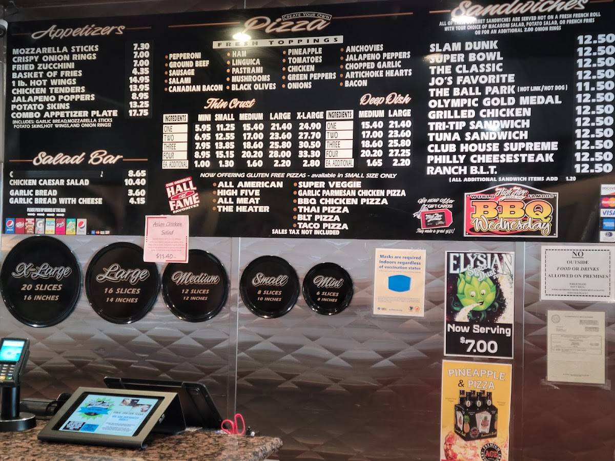 Menu at High Five Pizza BBQ, San Jose, 171 Branham Ln