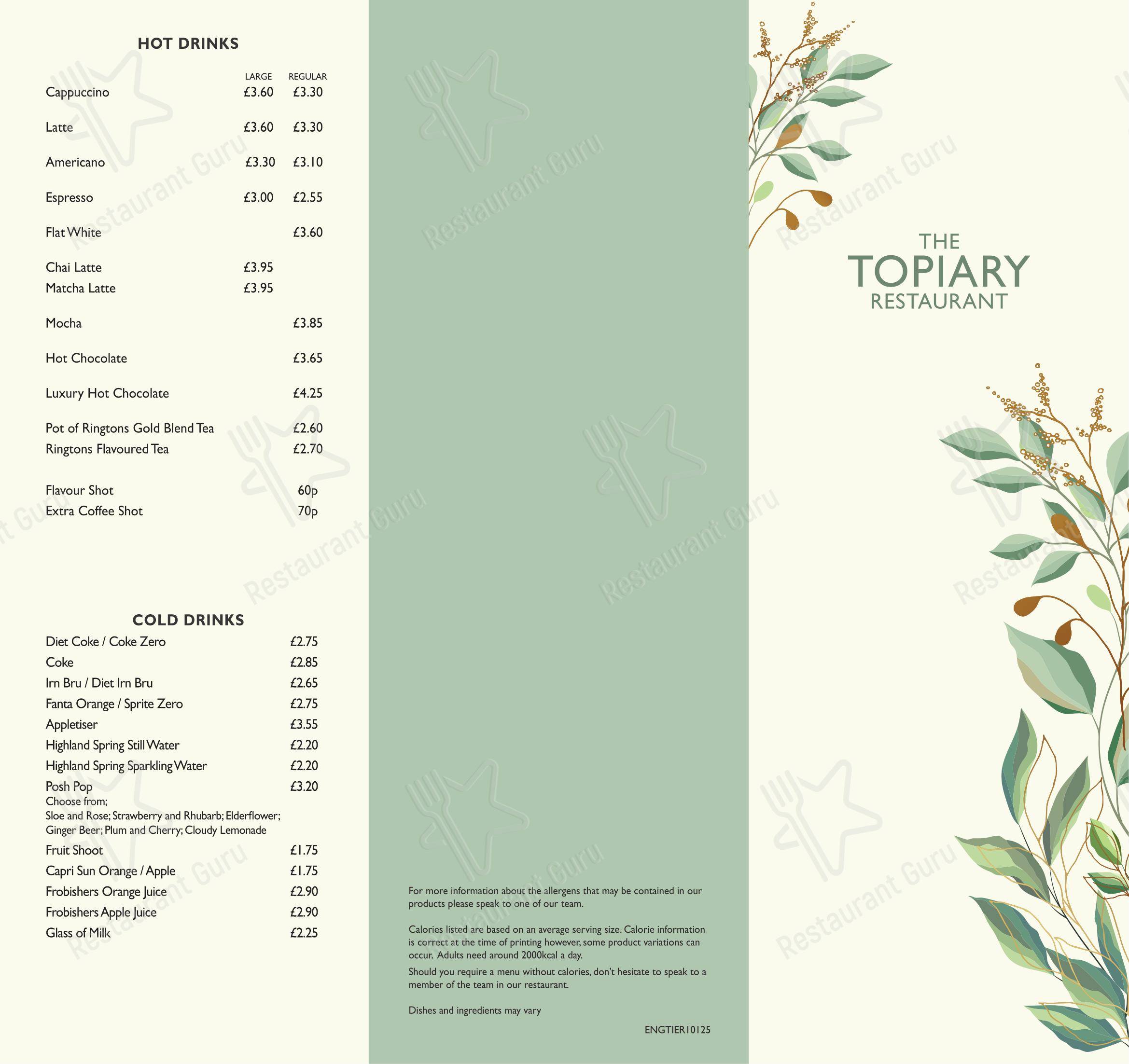 Menu at High Legh Garden Centre cafe, High Legh
