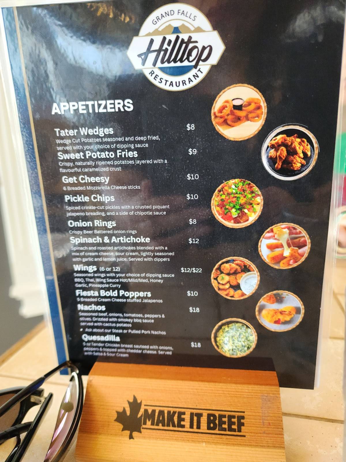 Menu at Hilltop Restaurant, Grand Falls