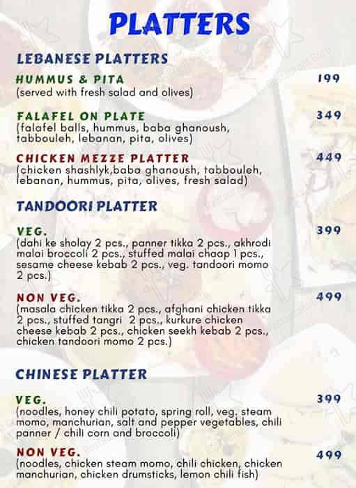 Menu at Hippie Bus cafe, New Delhi, Terrace