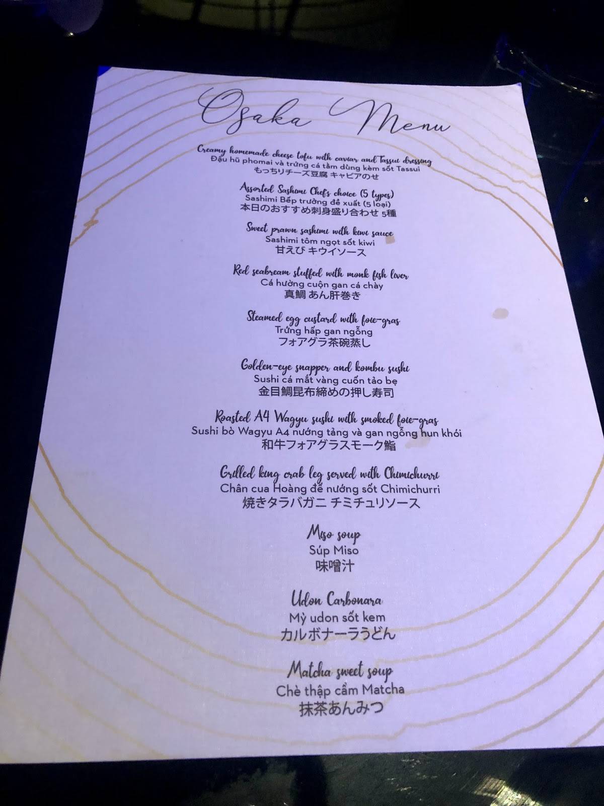 Carta del restaurante COBY Dining & Lounge, Ciudad Ho Chi Minh (Saigón)