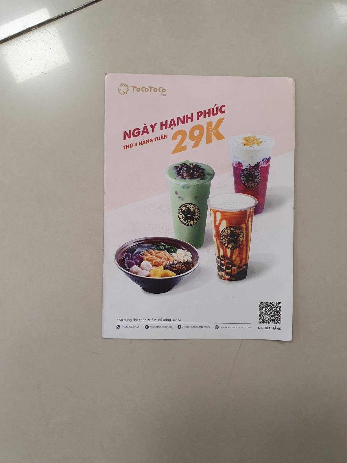 Menu at Trà Sữa ToCoToCo Sư Vạn Hạnh cafe, Ho Chi Minh City, 770B Đ. Sư ...