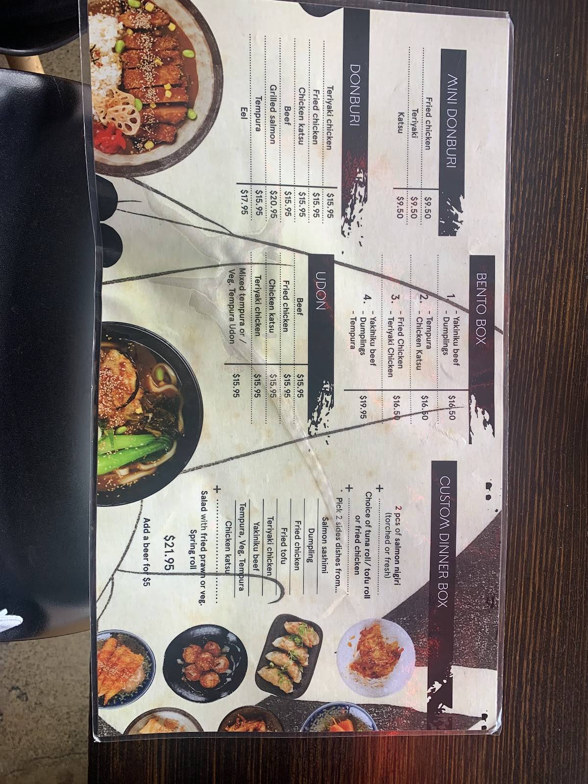 Menu at Bento Moonah restaurant, Moonah, 90 Main Rd