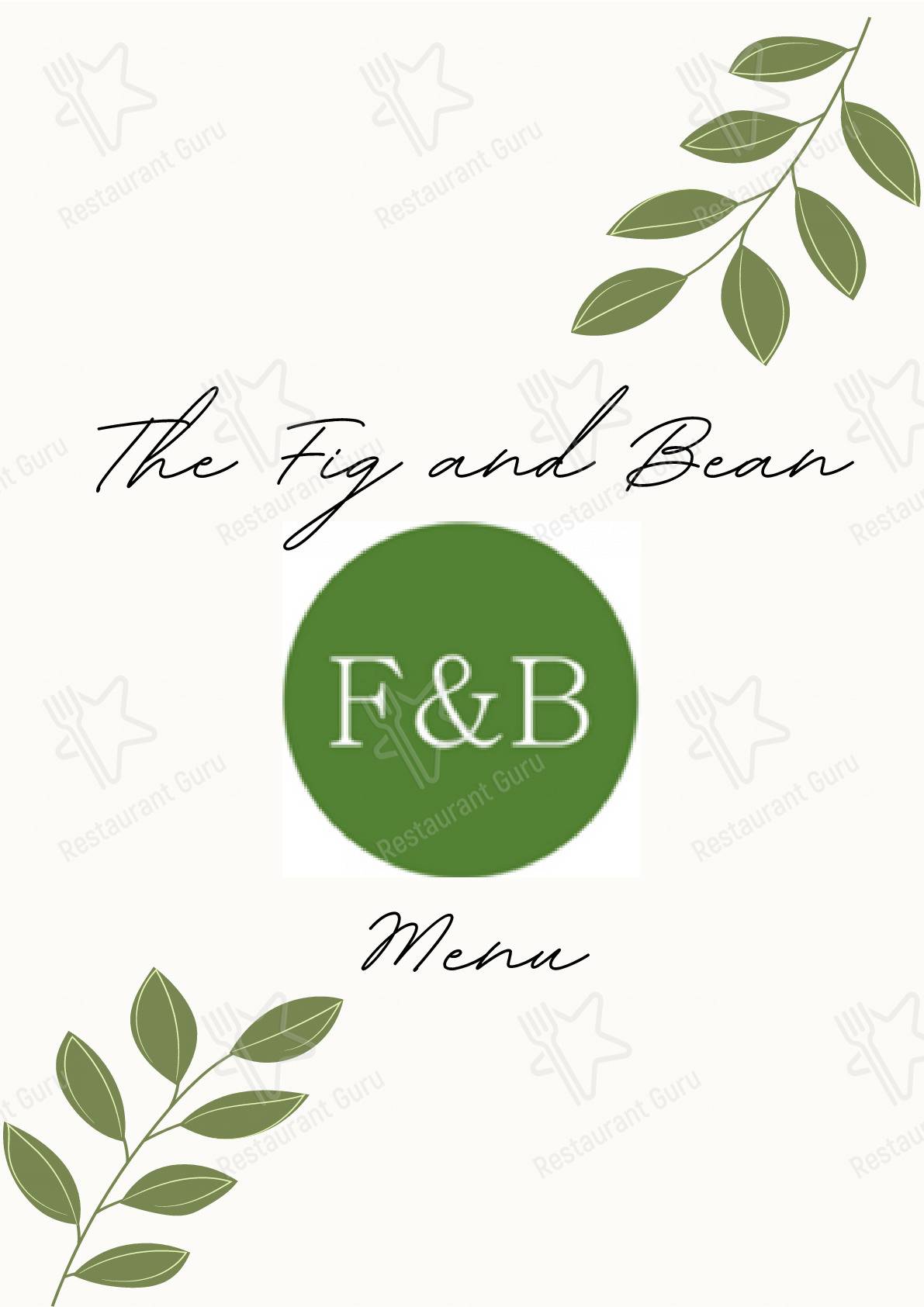 Menu at The Fig and Bean Cafe, Hoedspruit