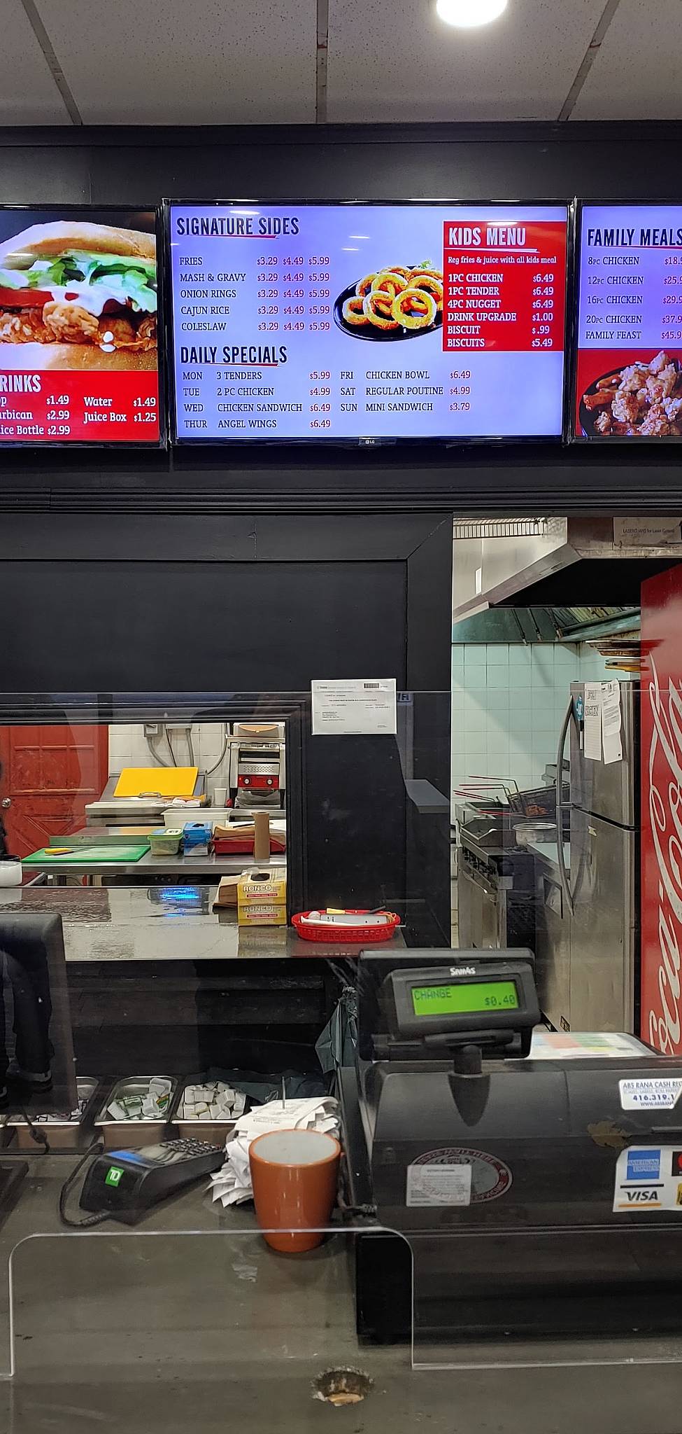 Menu at Holy Chicken restaurant, Toronto, Danforth Ave