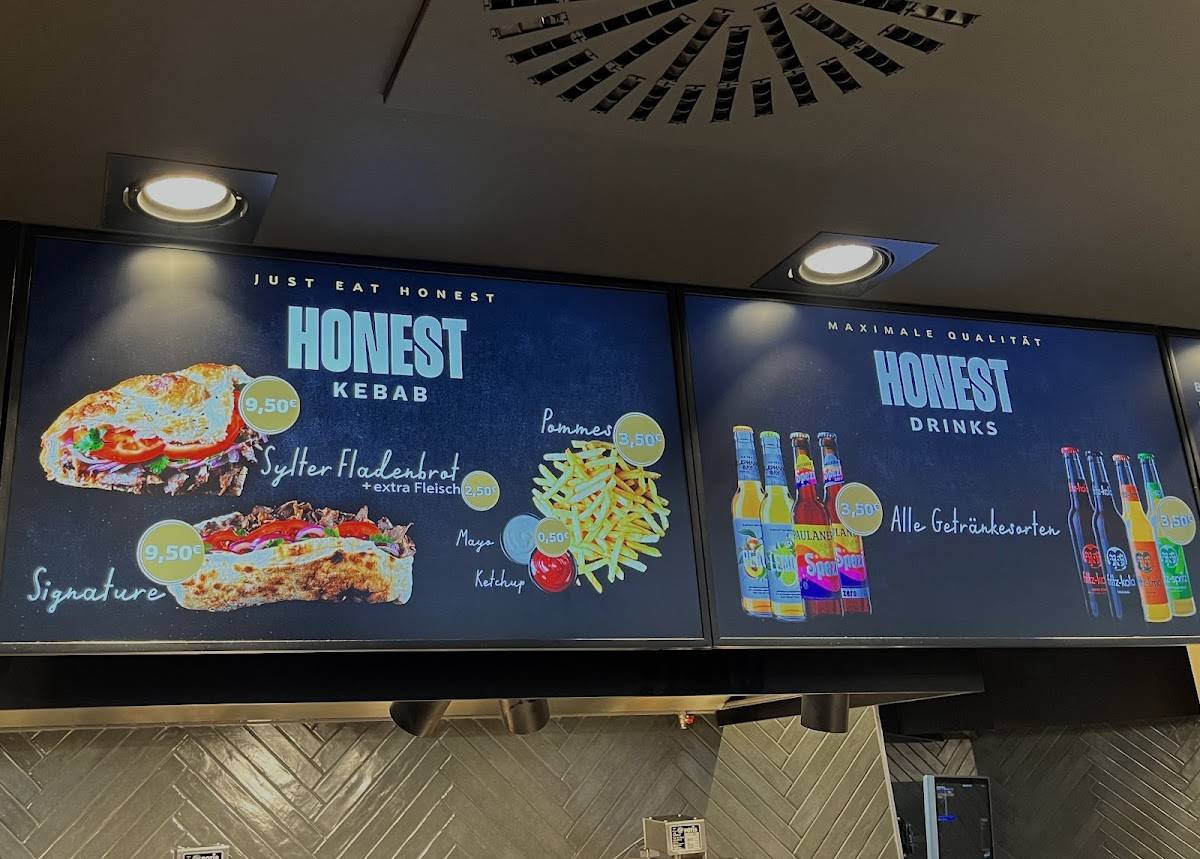 Speisekarte von HONEST KEBAB restaurant, Hamburg
