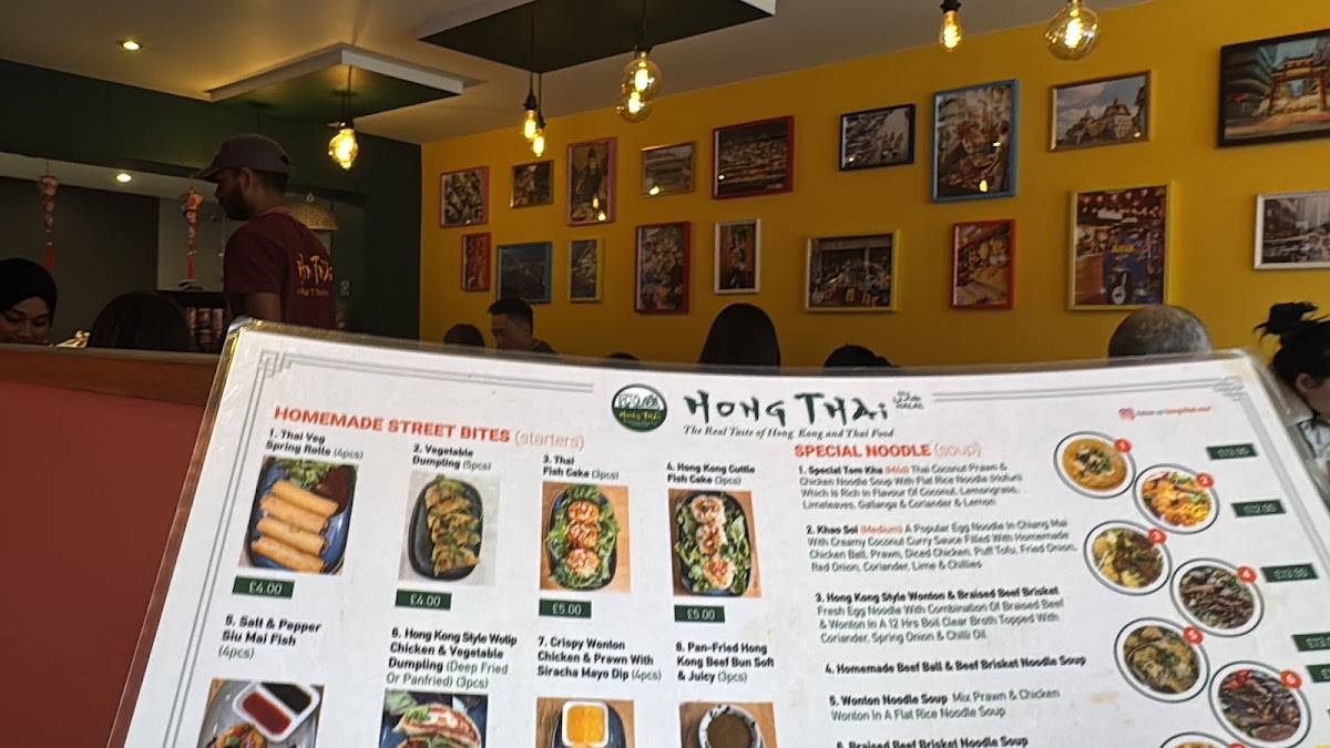Menu at Hong Thai restaurant, Manchester, 140 Oldham Rd