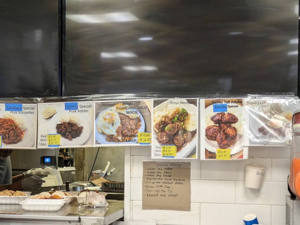Menu at Richie's Drive Inn restaurant, Honolulu