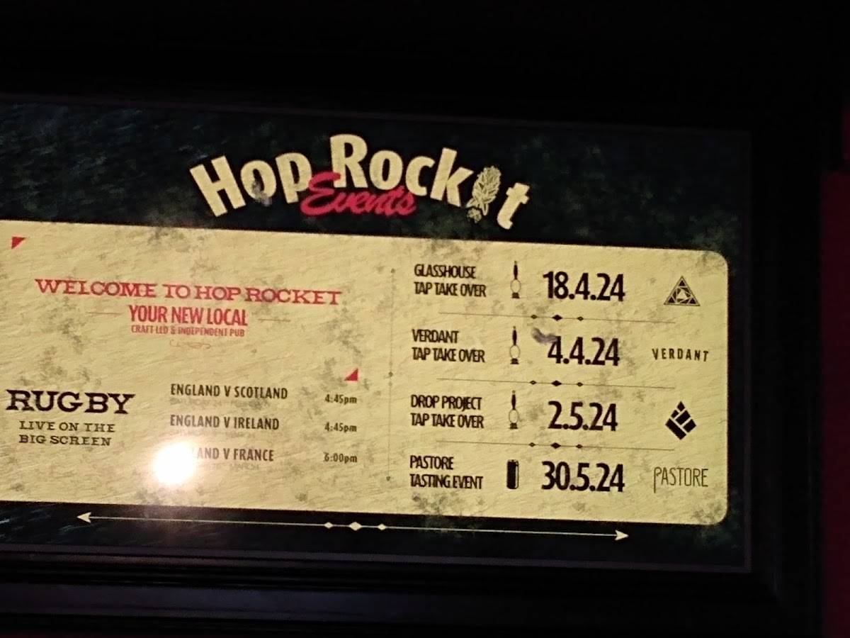 Menu at Hop Rocket pub & bar, Norwich