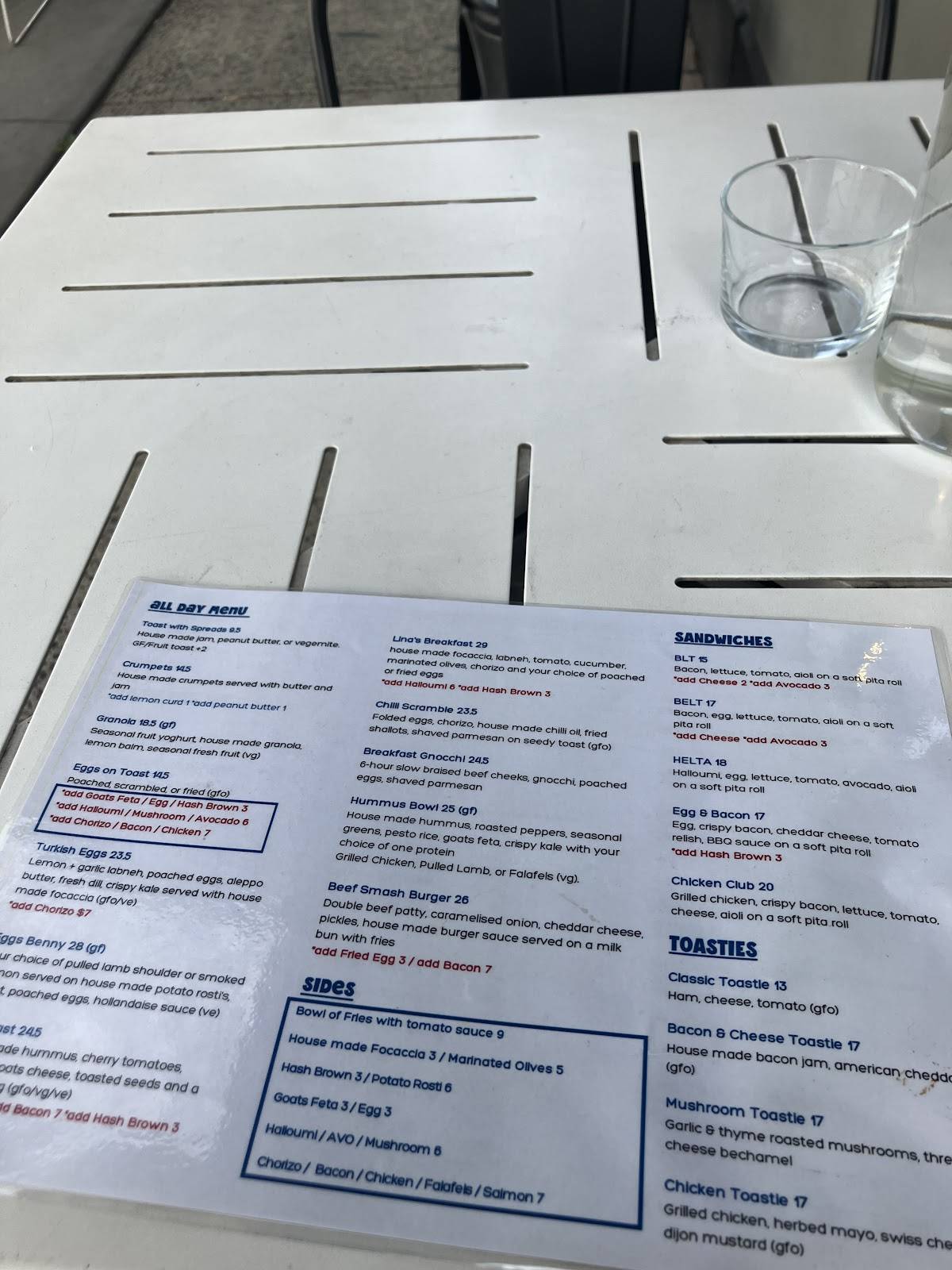 Menu at Hoppa & Joe cafe, Fairfield