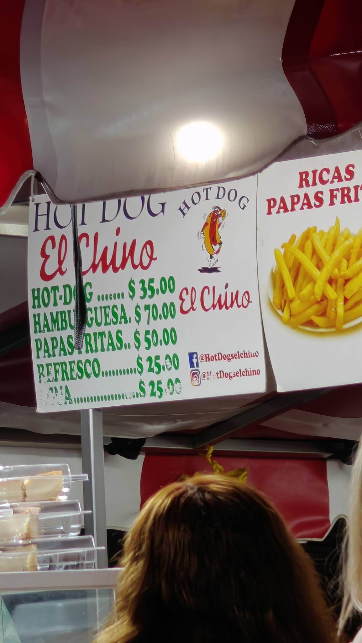 Menu at Hot Dogs El Chino restaurant, Guadalajara, C. Escorza 95