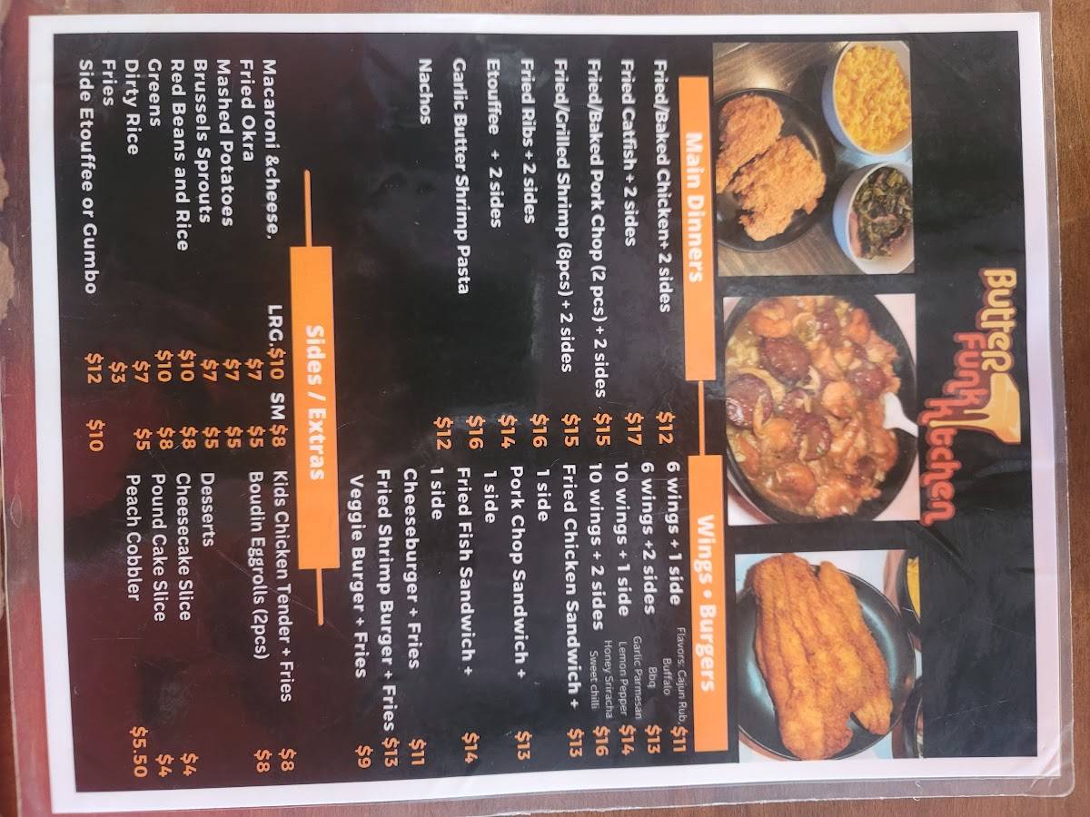 Menu at Butter Funk Kitchen restaurant, Houston
