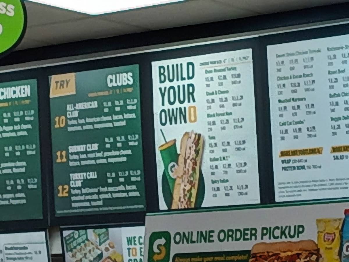 Menu at Subway fast food, Houston, Westview Dr