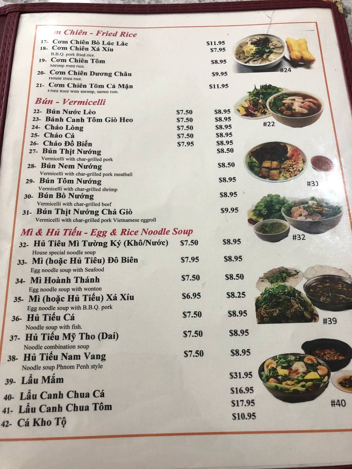 Menu at Tuong Ky Com Tam restaurant, Houston, Bellaire Blvd #125