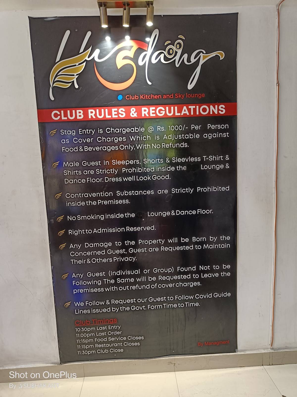 Menu at Huddang - Club Kitchen and Sky Lounge, Rourkela