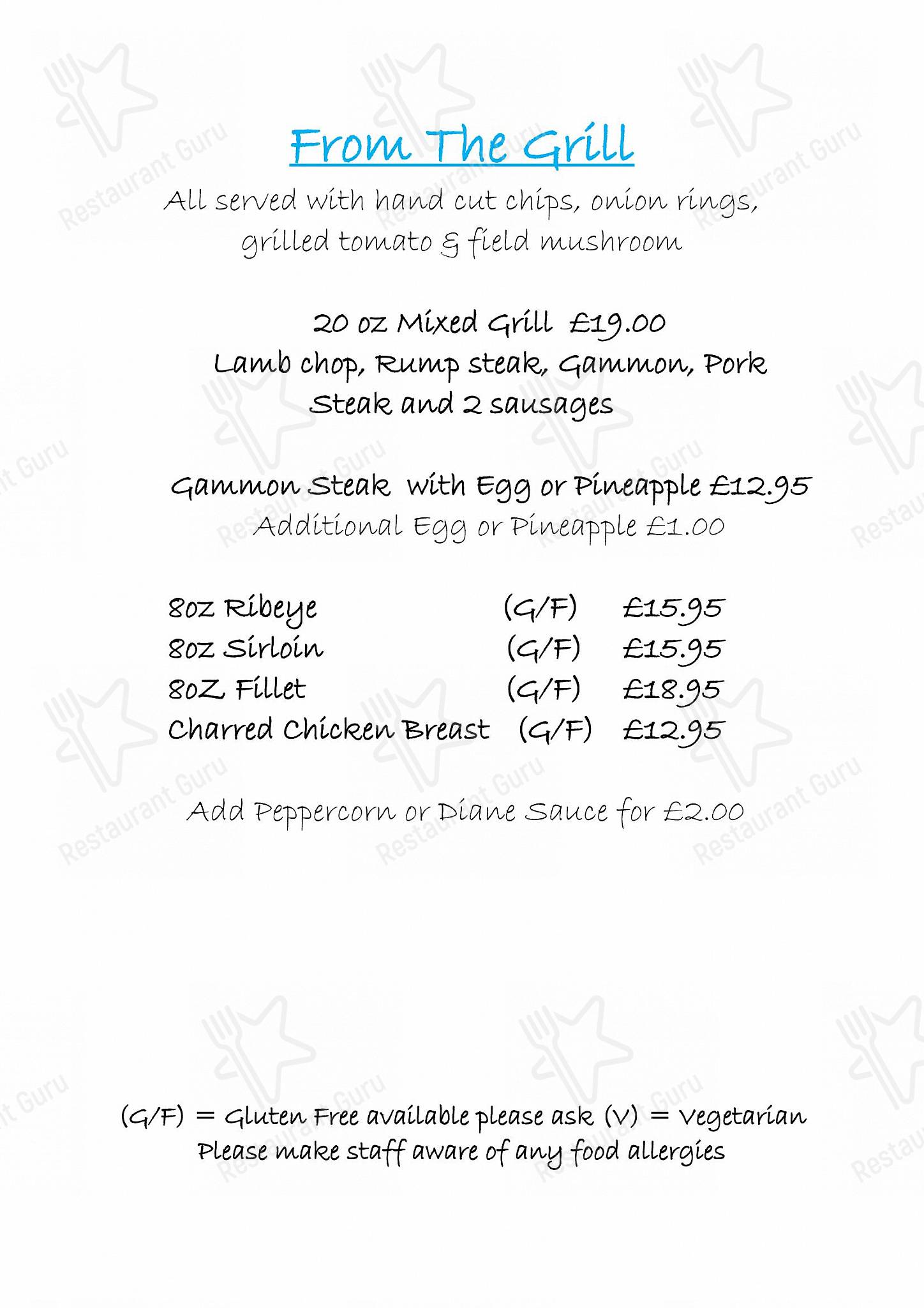 Menu at The Four Sons Inn pub & bar, Huddersfield