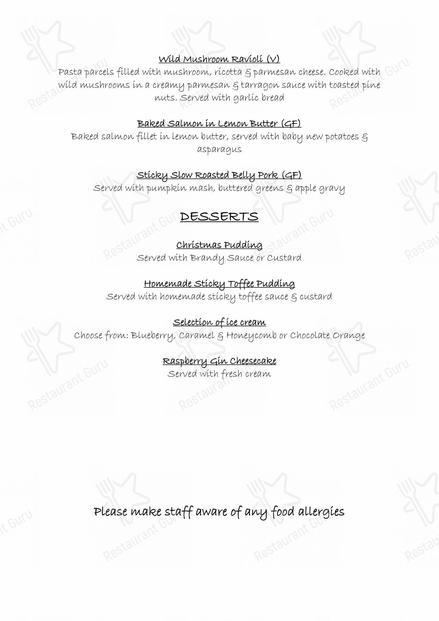 Menu at The Four Sons Inn pub & bar, Huddersfield