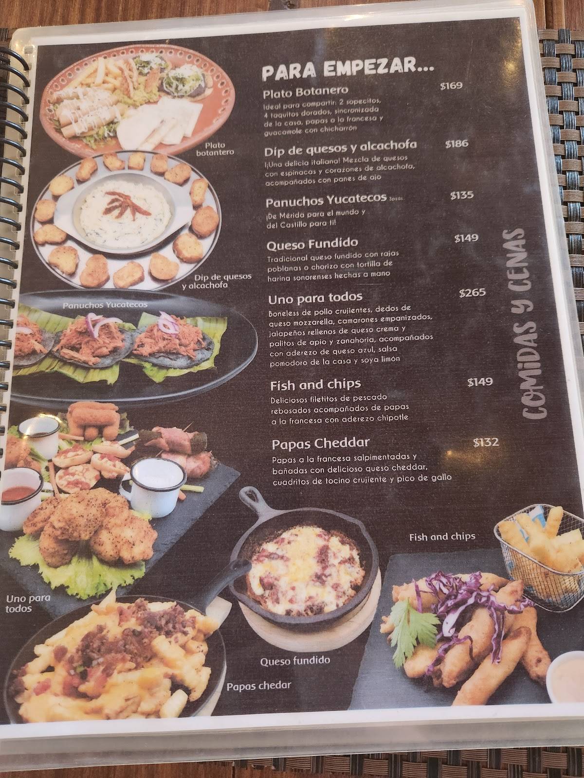 Carta de Restaurante "El Castillo", Huixquilucan de Degollado