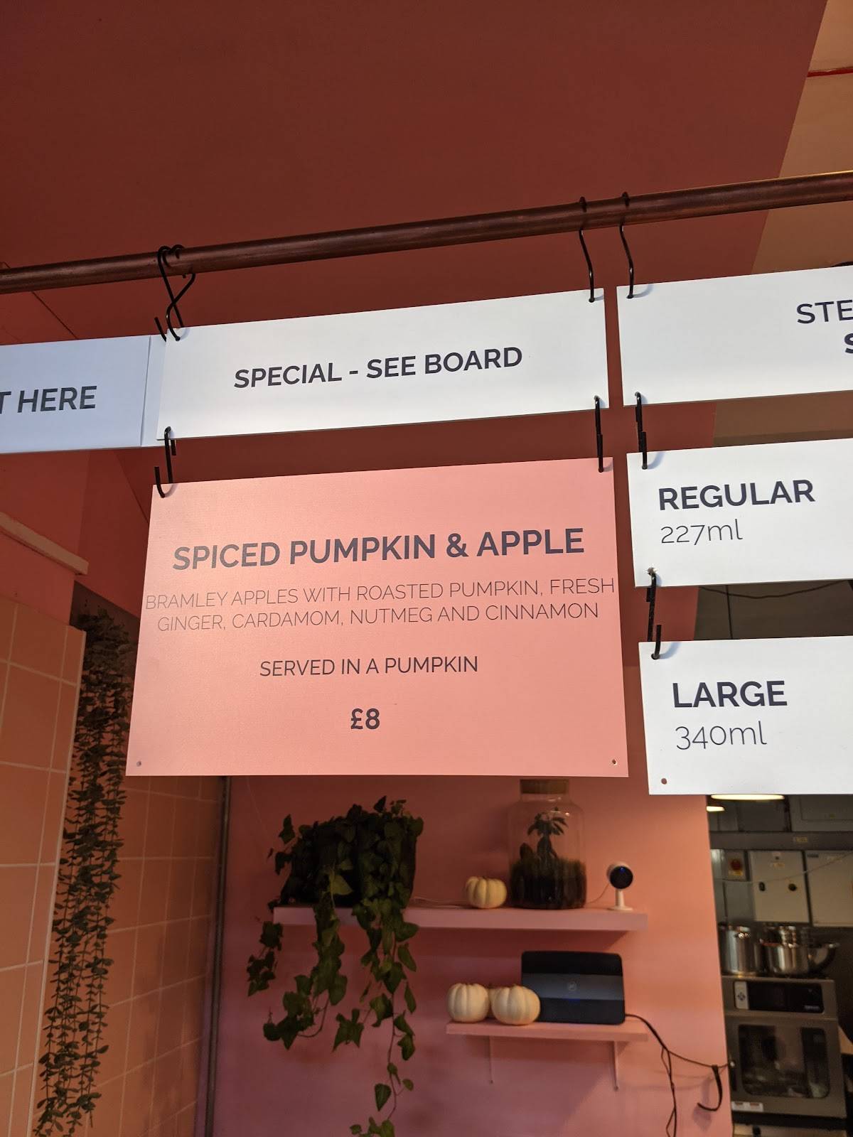 Menu at Humble Crumble restaurant, London, Old Spitalfields Market