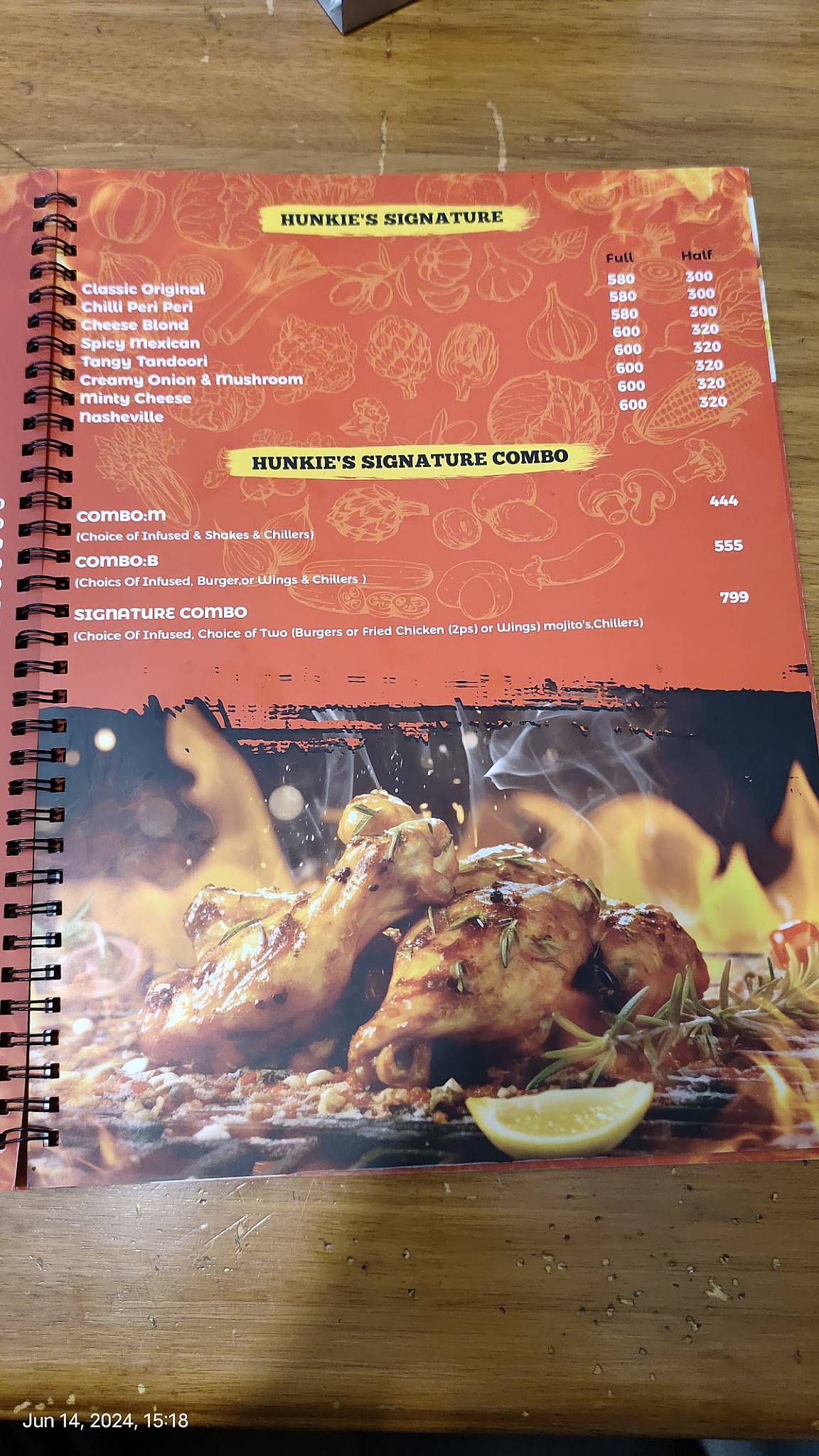 Menu at Hunkies Chicken, Salem