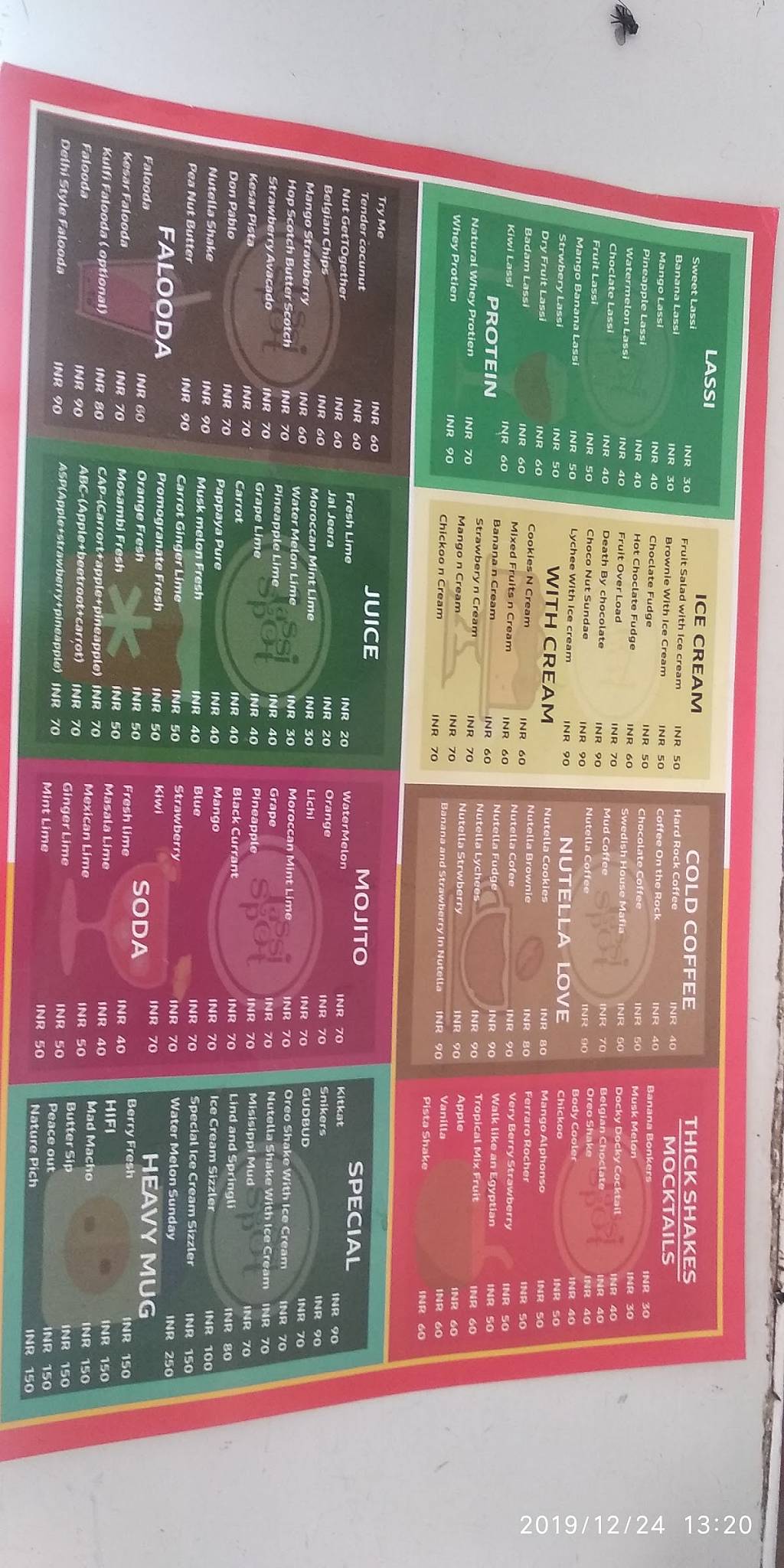 Menu at Lassi Spot Tolichowki, Hyderabad, CC35+FJM