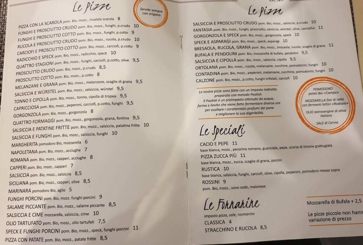 Menu da Il Buco ristorante, Riccione