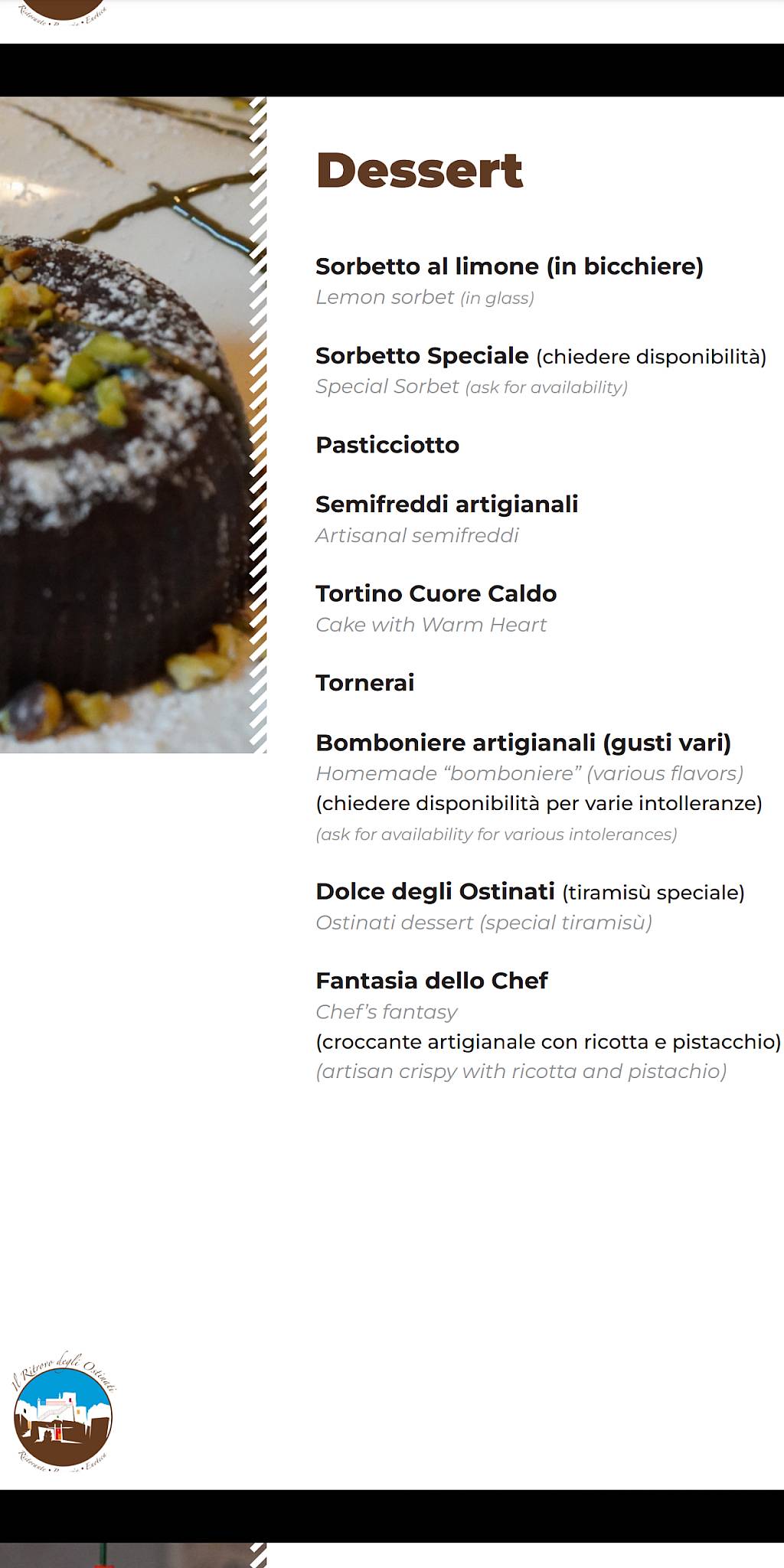 Menu da Il Ritrovo degli Ostinati ristorante, Massafra