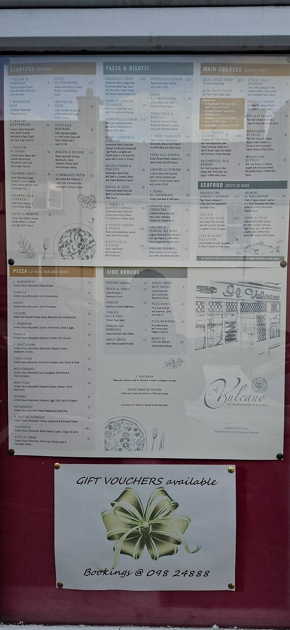 Menu at Il Vulcano Restaurant, Westport