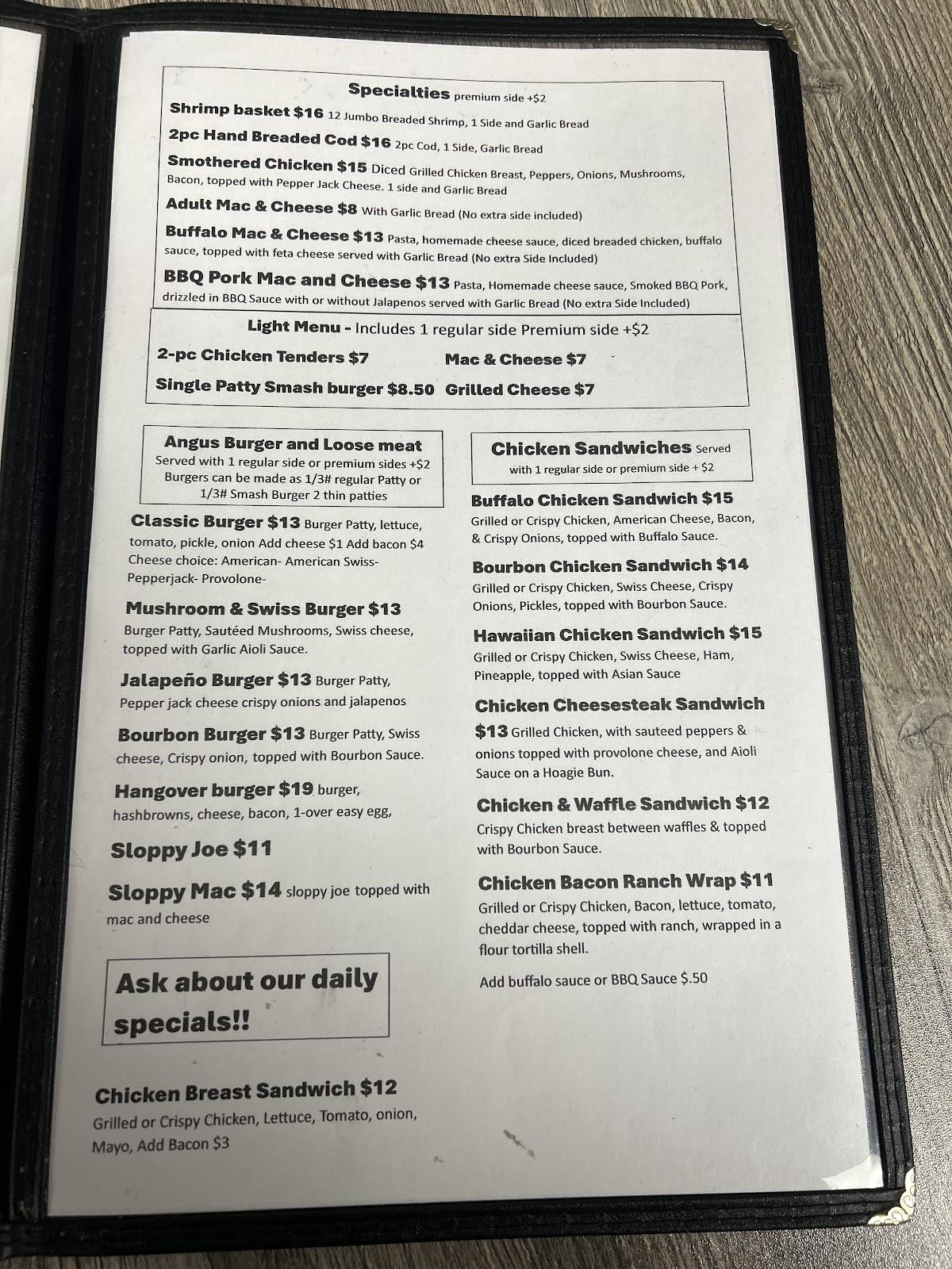 Menu at Indee cafe, Independence