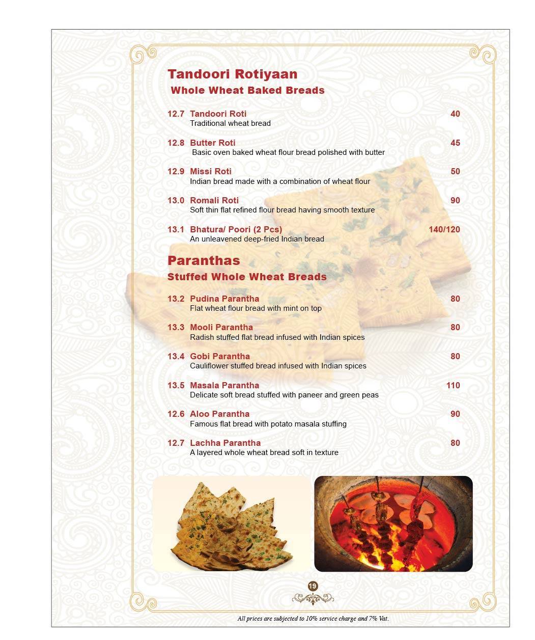 Menu at The Indian Hut Restaurant - Silom, Bangkok
