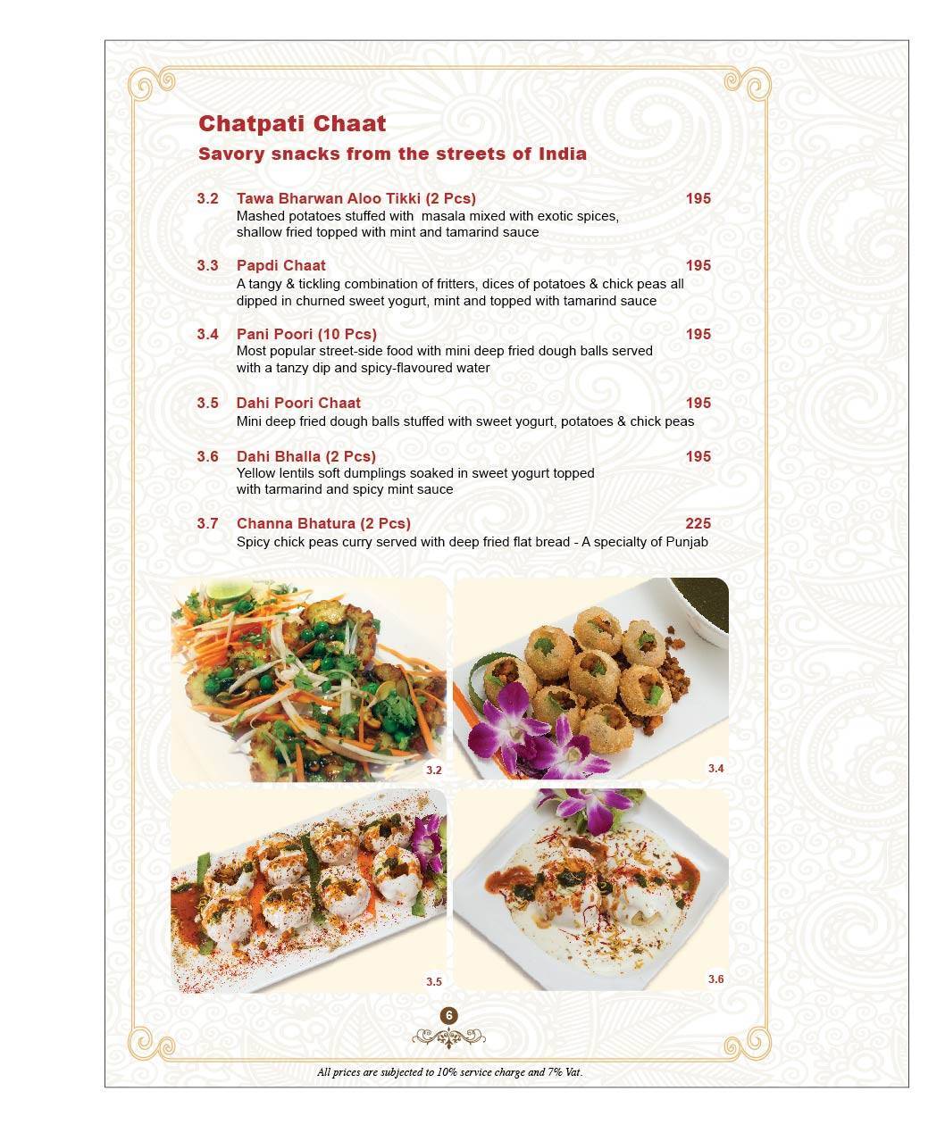 Menu at The Indian Hut Restaurant - Silom, Bangkok