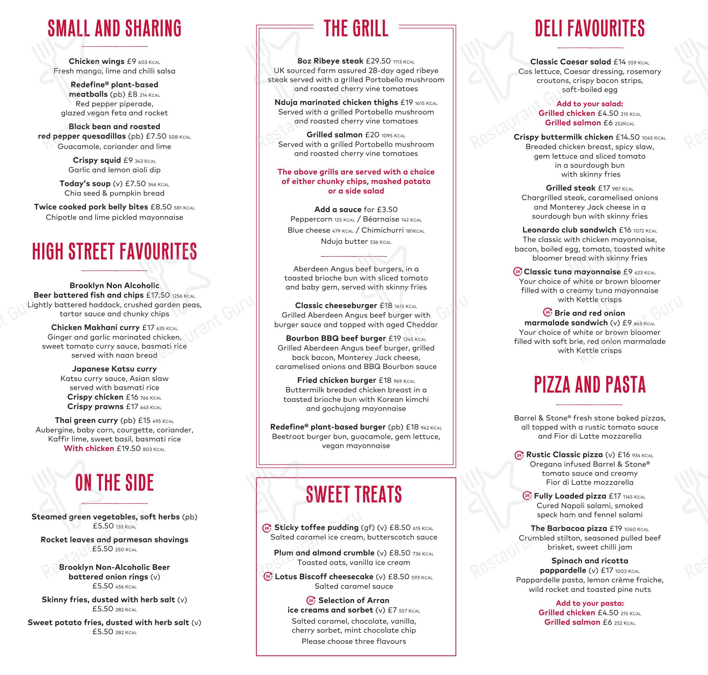 Menu at Innfusion Restaurant - Jurys Inn Croydon, Croydon