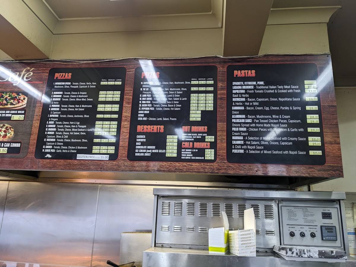 Menu at Intersection Cafe, Carlton