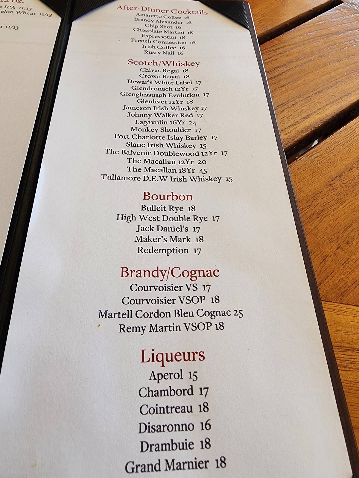 Menu at Inu Pool Bar, Lahaina