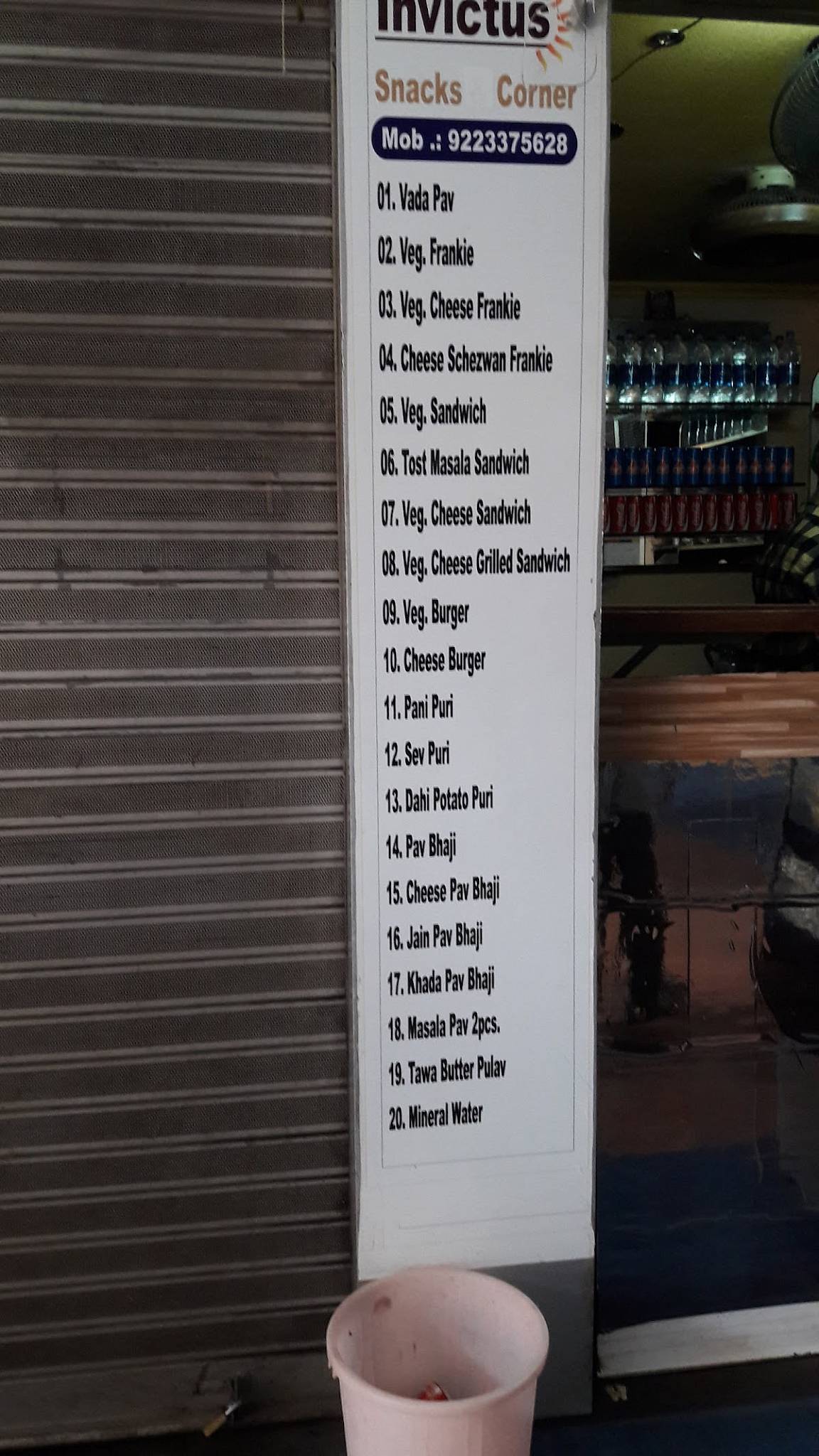 Menu at Invictus Snacks Corner, Mumbai