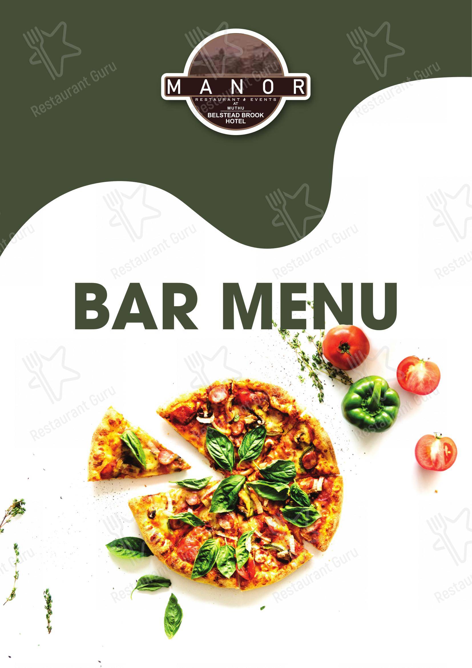 Menu at Muthu Belstead Brook Hotel restaurant, Ipswich