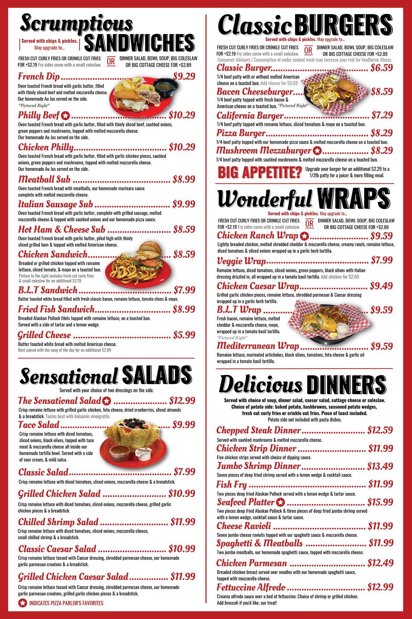 Menu at Iron River Pizza Parlor pizzeria, Iron River