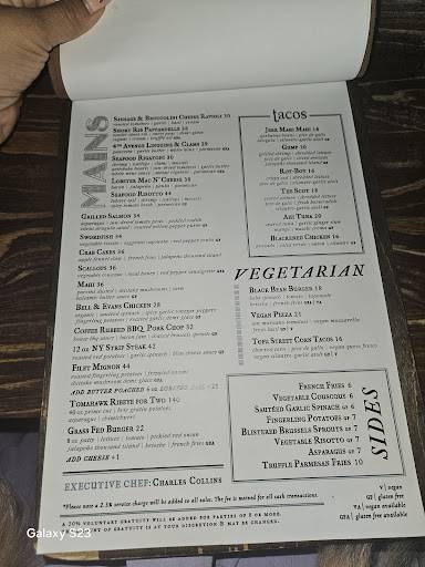 Menu at Iron Whale restaurant, Asbury Park