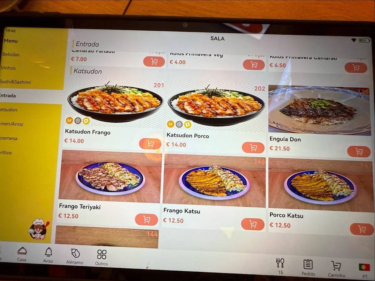 Menu at Isekai restaurant, Ponta Delgada