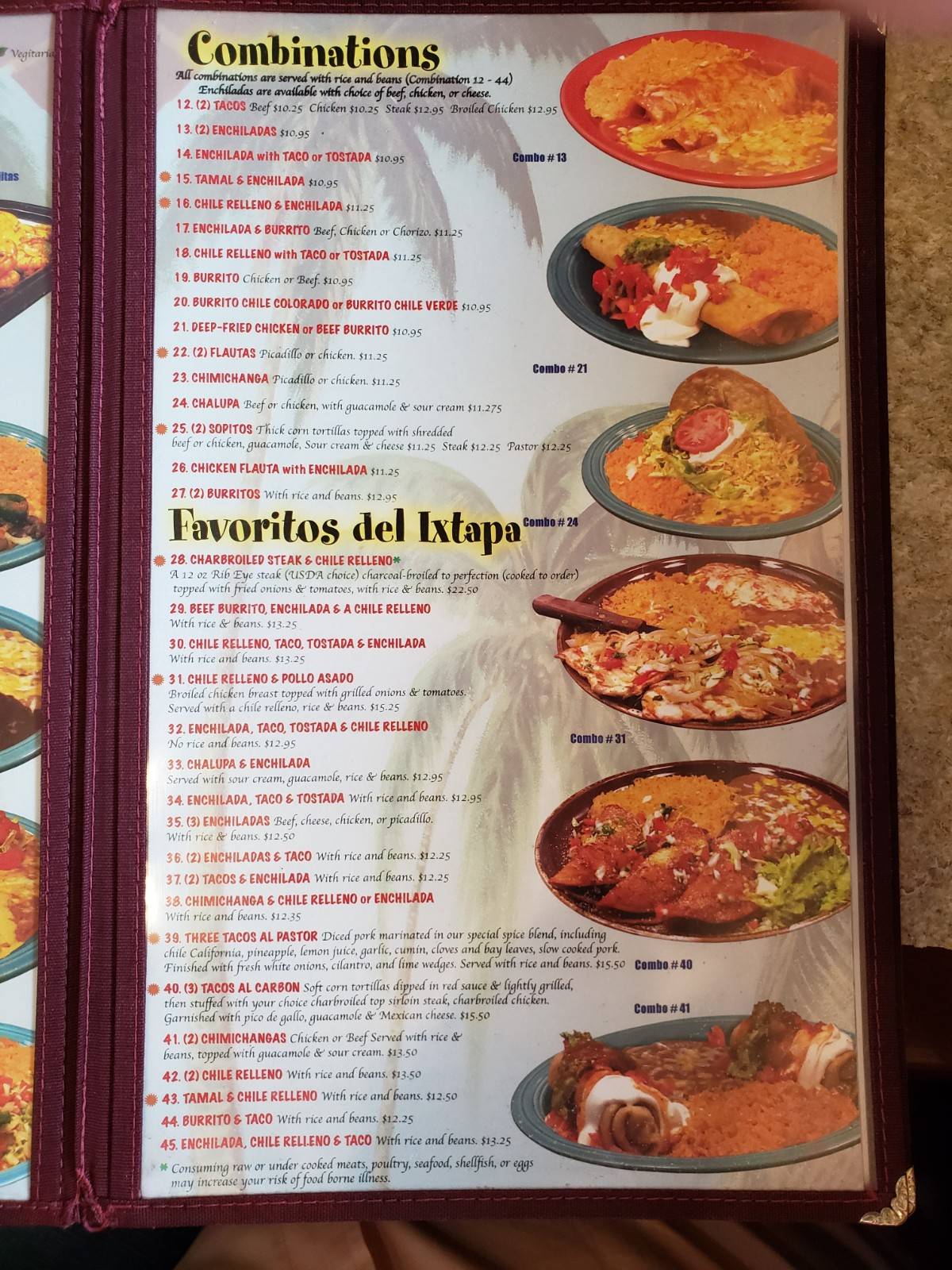 Menu at Ixtapa Mexican Restaurant, Hermiston