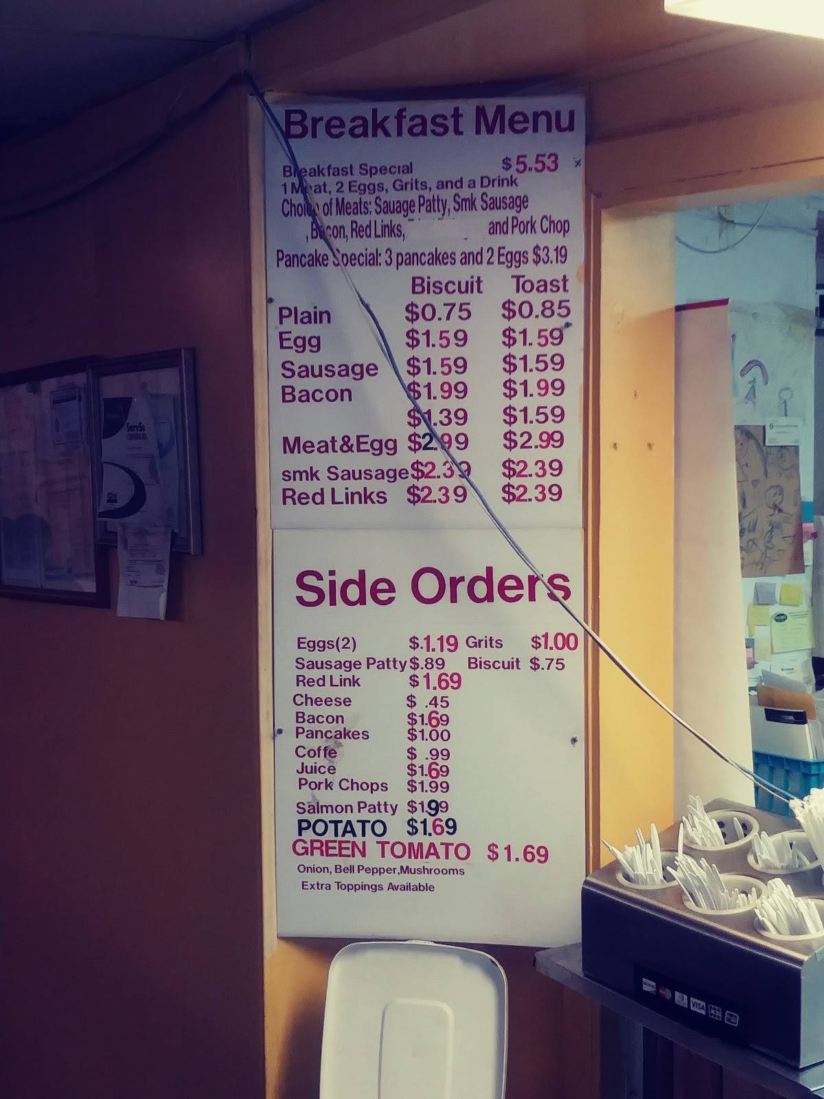 Menu at JJ's Country Cooking restaurant, Atlanta, Moreland Ave SE